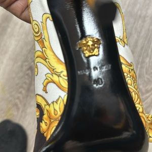 Versace Collection | Shoes | Versace Gold And White Classic Heels ...